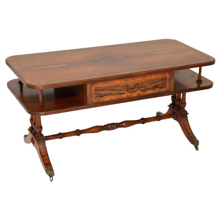 Antique Regency Style Inlaid Coffee Table at 1stDibs