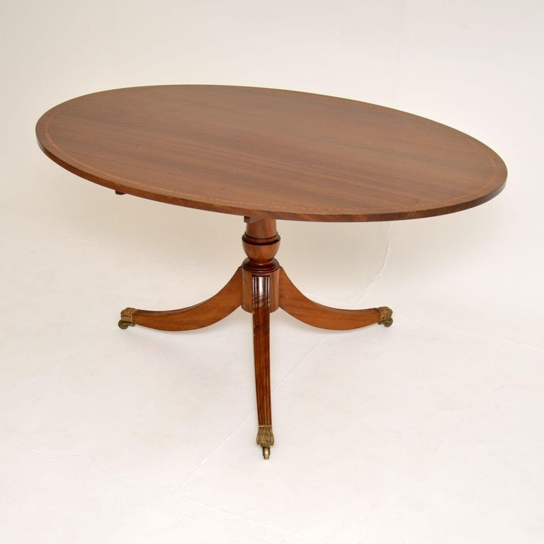 Antique Regency Style Inlaid Wood Dining / Occasional Table at 1stDibs