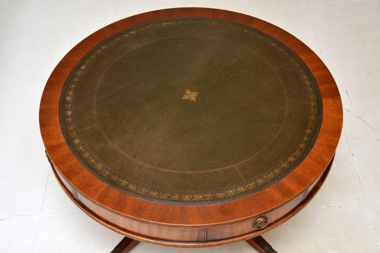 Antique Regency Style Leather Top Coffee Table For Sale at 1stDibs
