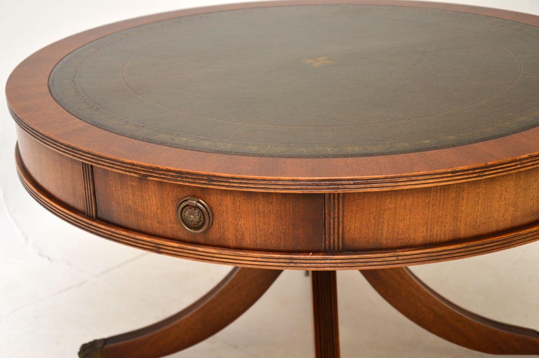 Antique Regency Style Leather Top Coffee Table For Sale at 1stDibs