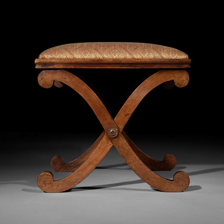 Antique Regency X-Frame Stool at 1stDibs