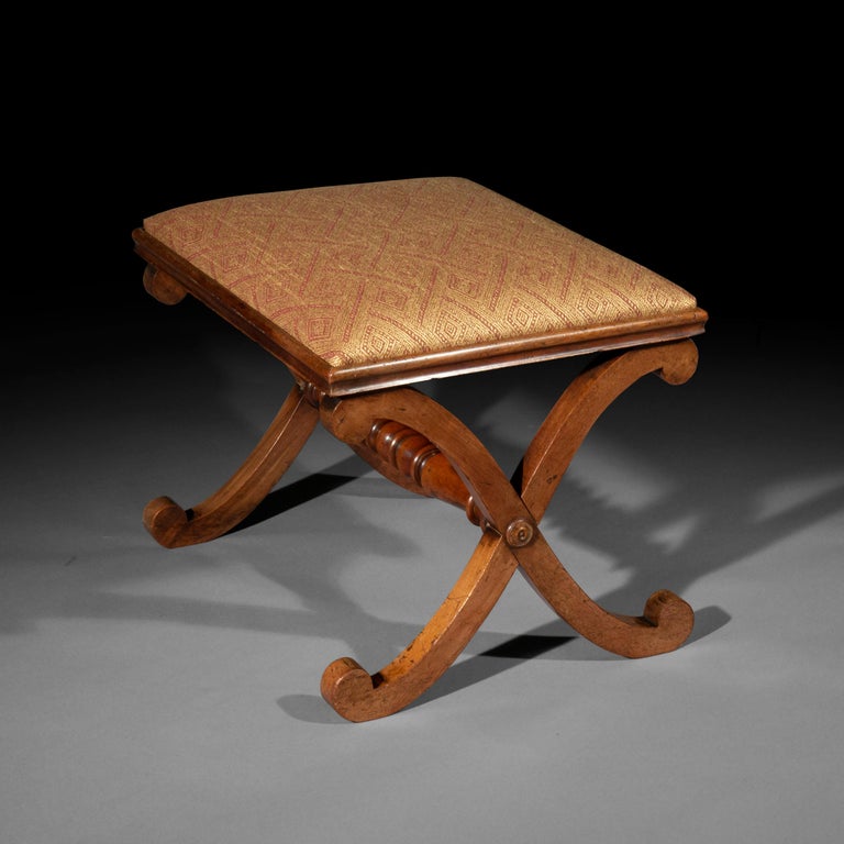 Antique Regency X-Frame Stool at 1stDibs