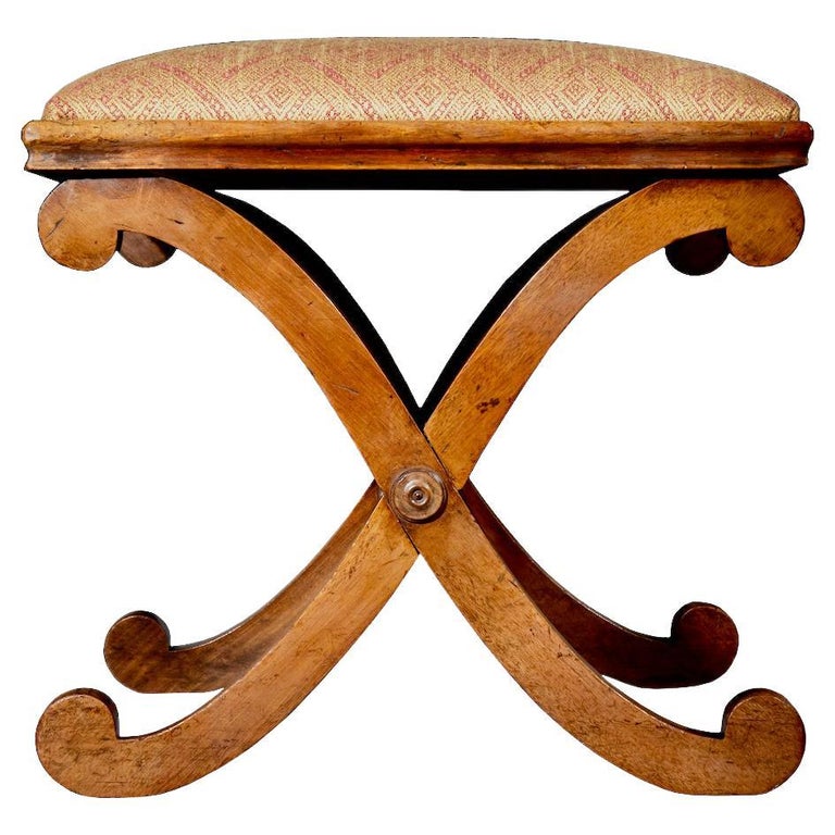 Antique Regency X-Frame Stool at 1stDibs