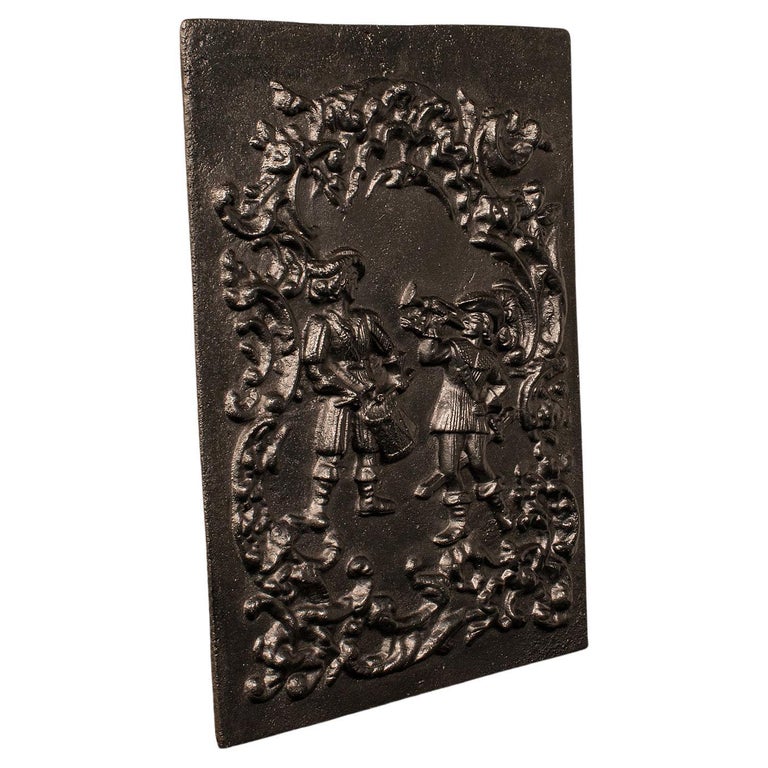 Antique Relief Fire Back, English, Cast Iron Decorative Panel ...