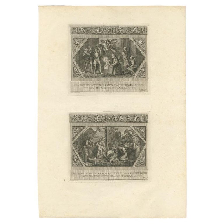 Antique Religion Engraving Illustrating Vatican Frescos Painted by ...