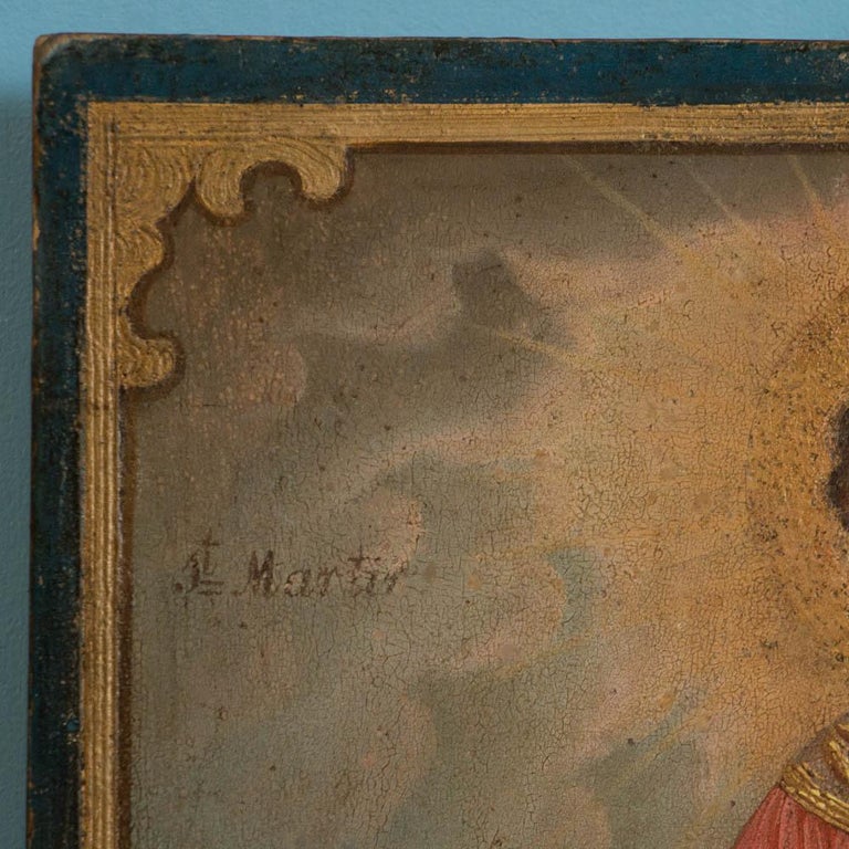 Antique Religious Icon Painting of Saint Martin on Board For Sale at ...