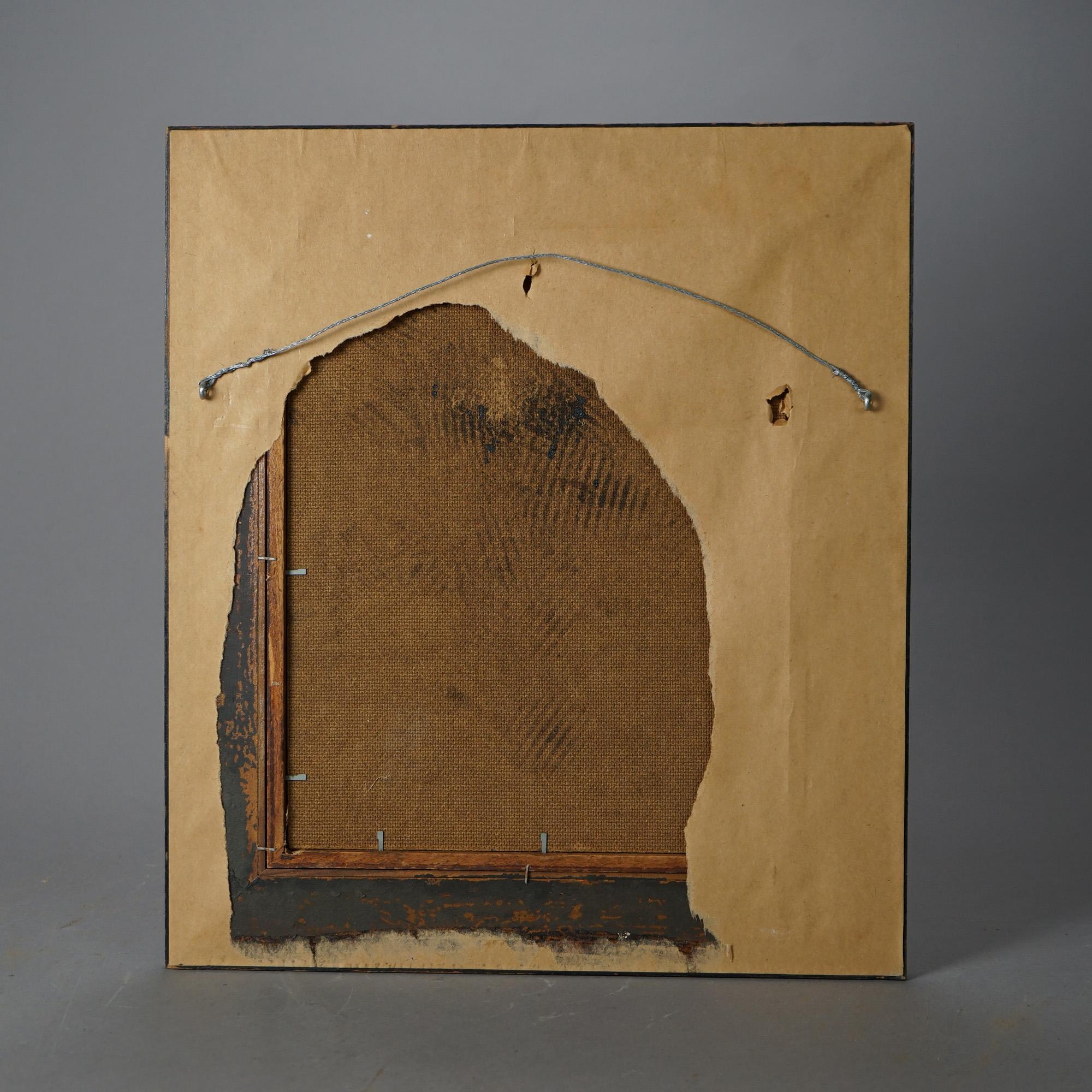 Antique Religious Russian Icon, Oil on Board Painting, 19th Century For Sale at 1stDibs