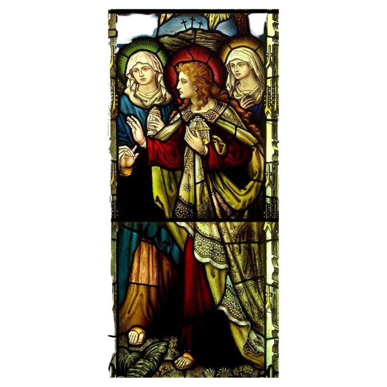 Antique Religious Stained Glass Window at 1stDibs