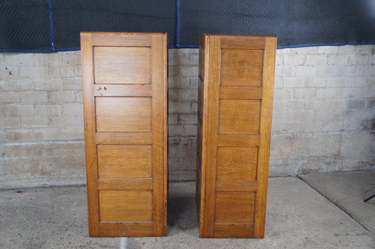 Antique Remington Rand Quartersawn Oak Library Bureau Double File ...