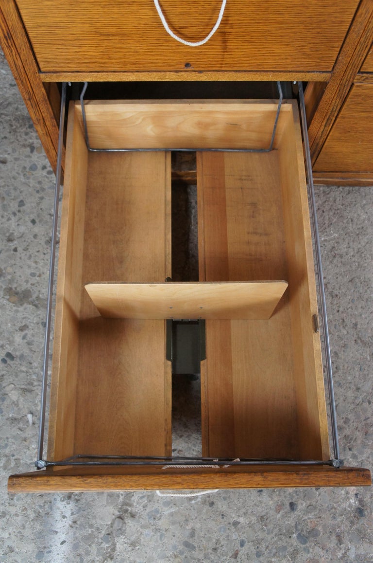 Antique Remington Rand Quartersawn Oak Library Bureau Double File ...