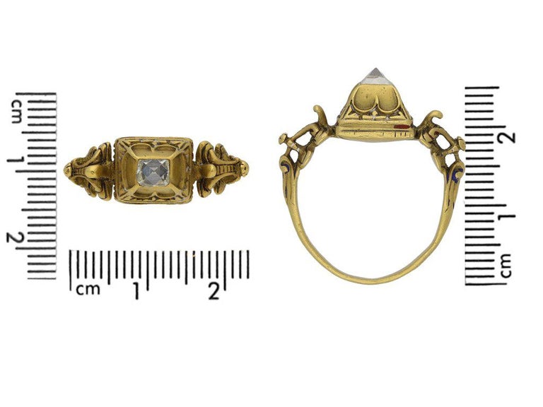 Antique Renaissance 16th Century Diamond Gold Ring For Sale (Free ...