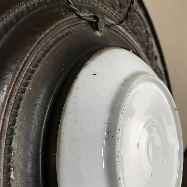 Antique Renaissance Embossed Platter with Painted Porcelain Portrait at ...