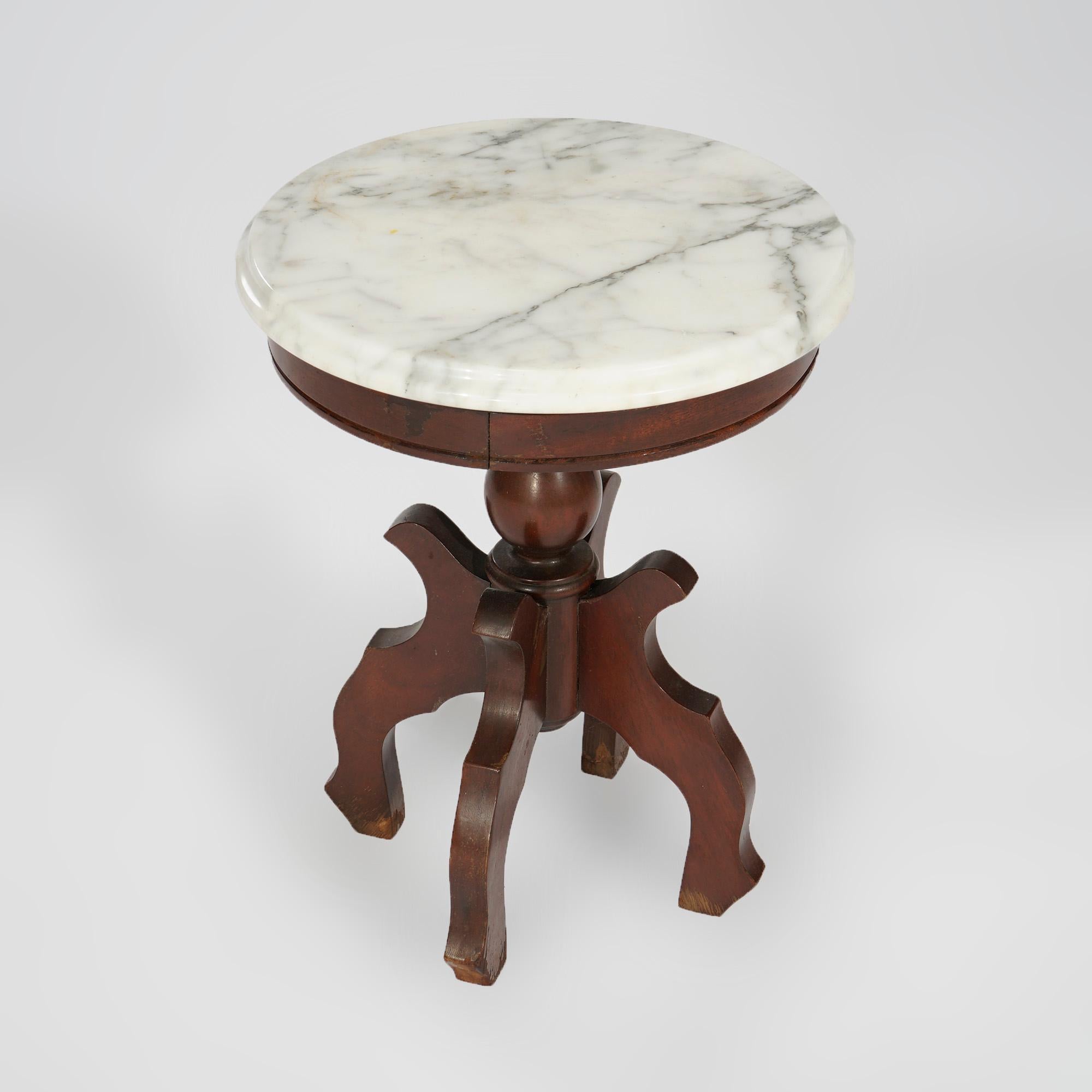 Antique Renaissance Revival Carved Mahogany Marble Top Side Stand 20th ...