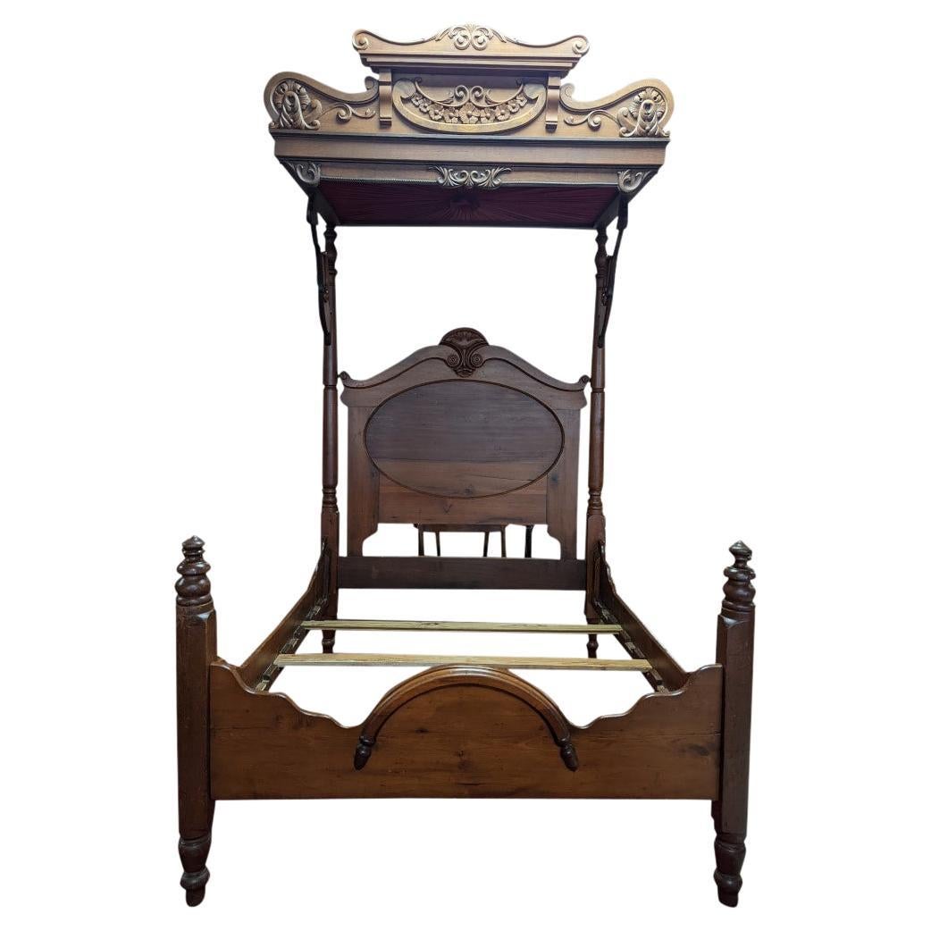 Italian Renaissance Walnut Full Bed For Sale at 1stDibs