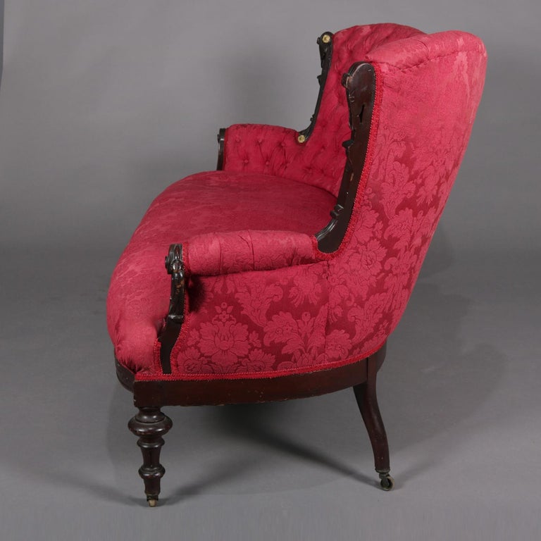 Antique Renaissance Revival Jelliffe School Carved and Inlaid Walnut ...