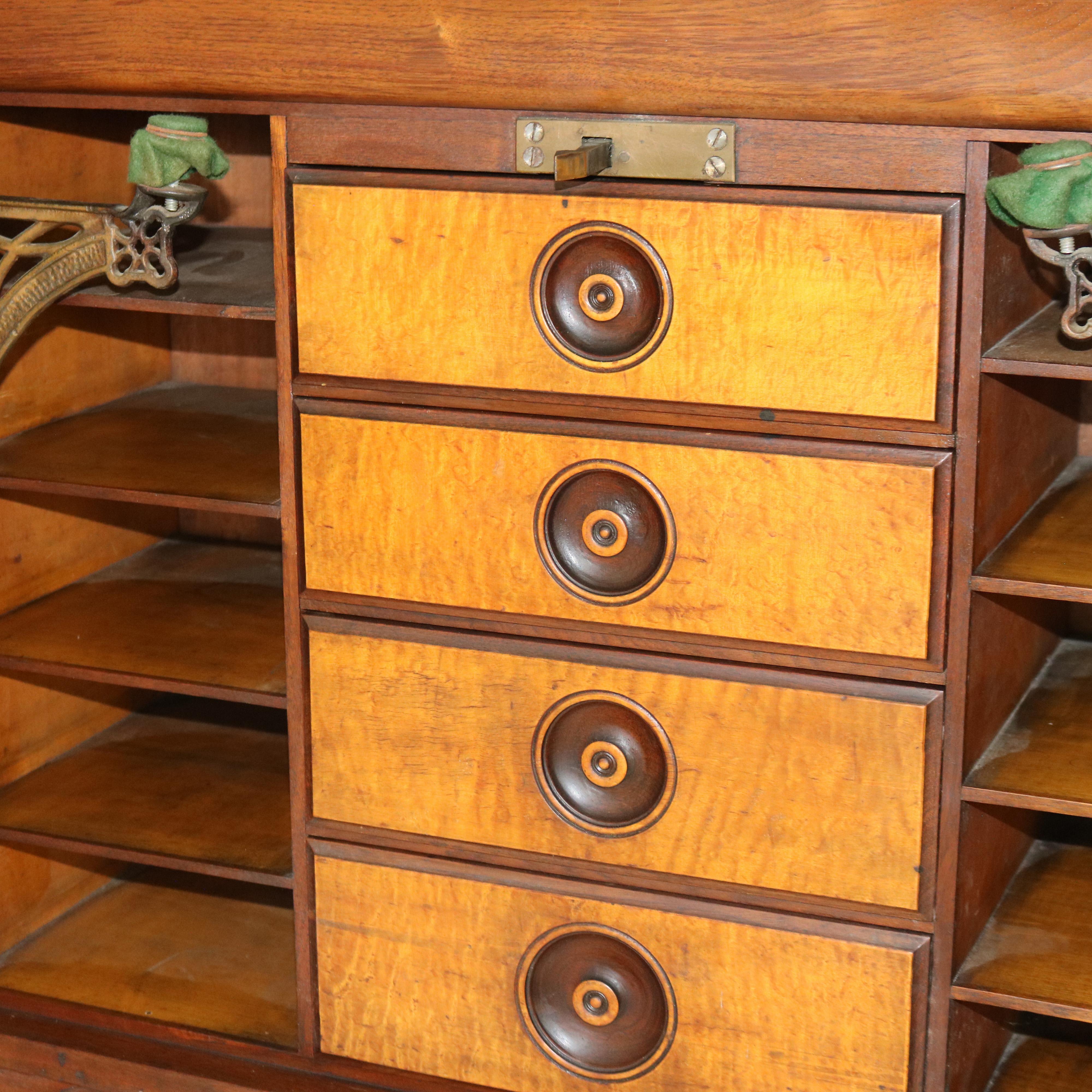 Antique Renaissance Revival Walnut and Burl Wooton Secretary Desk C1880 ...