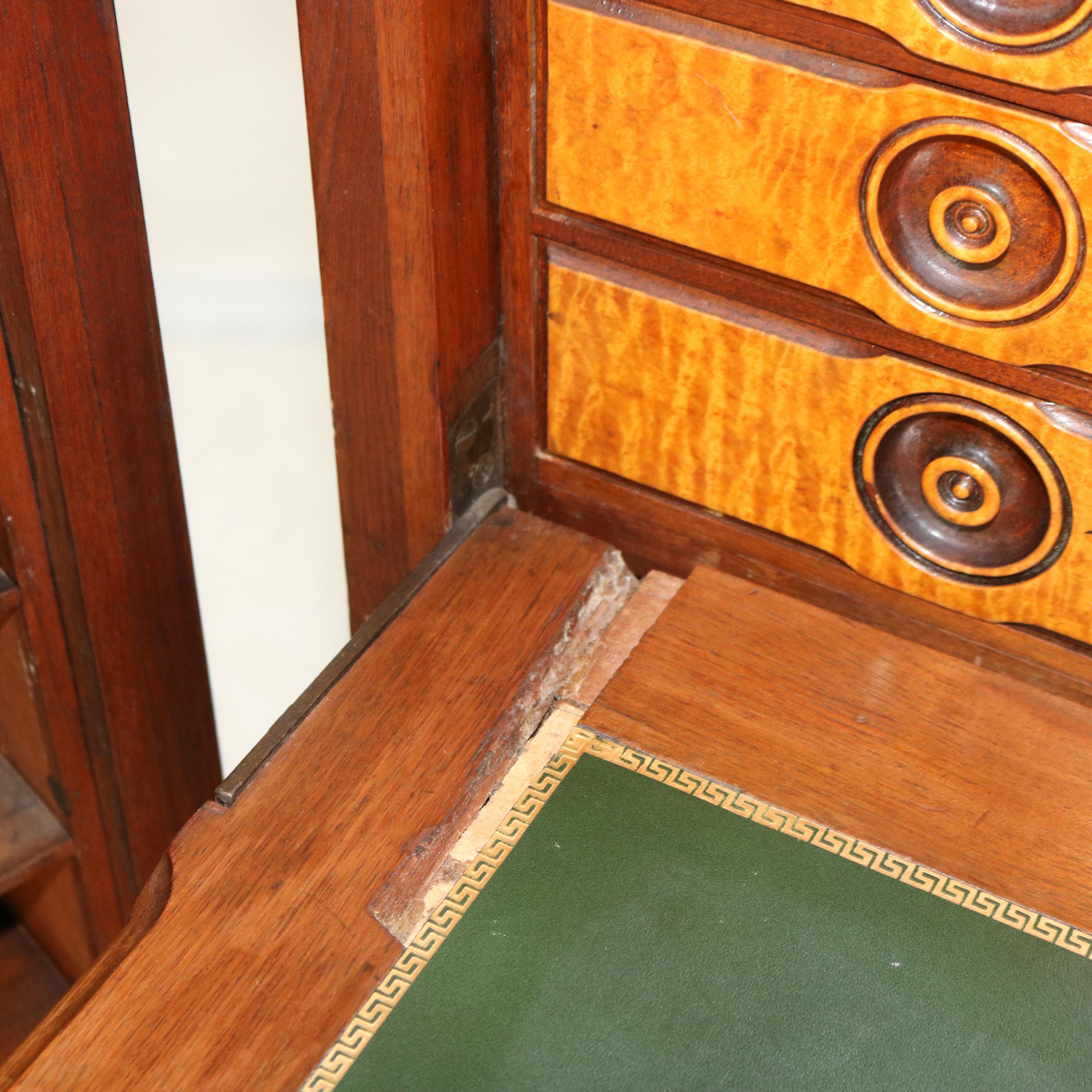 Antique Renaissance Revival Walnut and Burl Wooton Secretary Desk C1880 ...