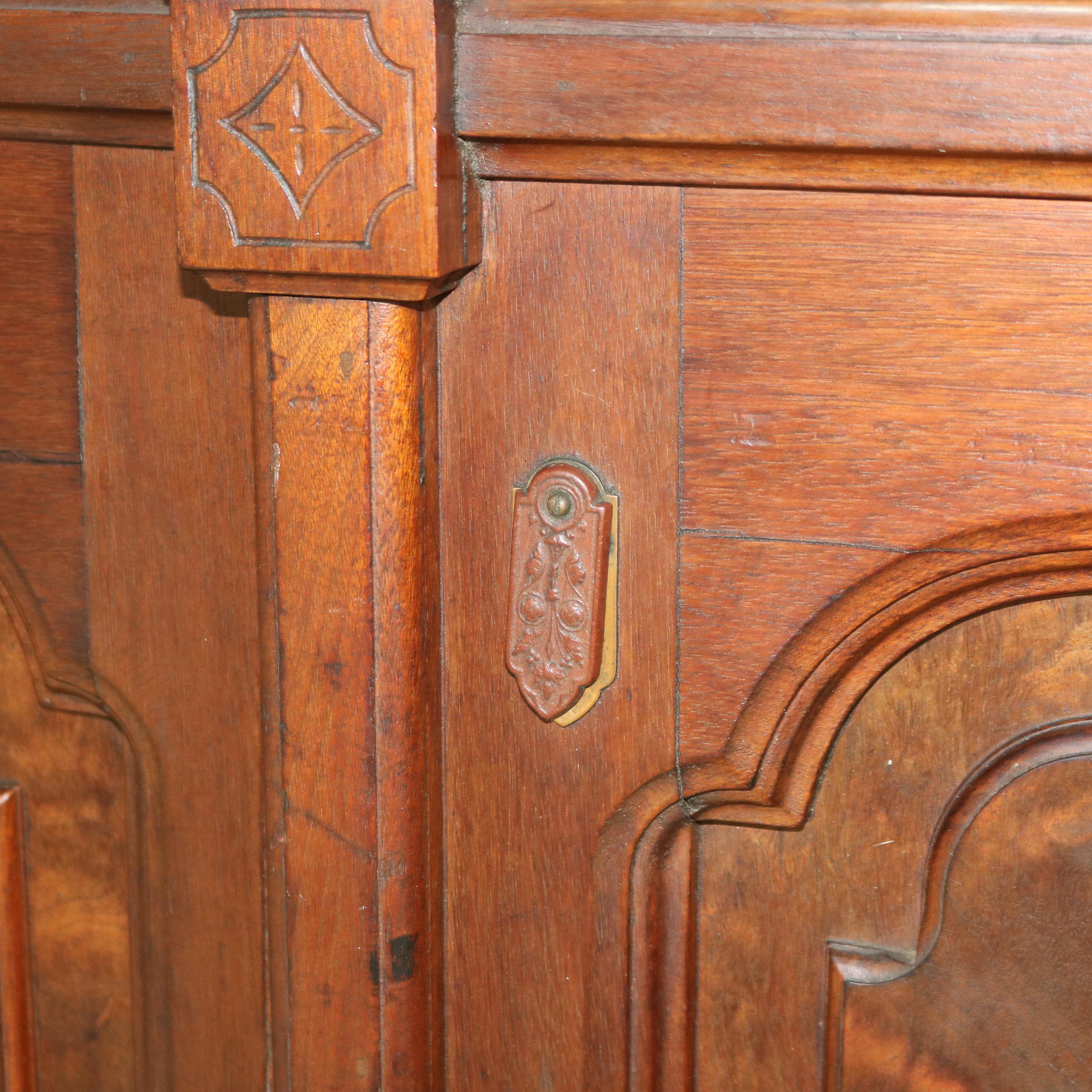 Antique Renaissance Revival Walnut and Burl Wooton Secretary Desk C1880 ...