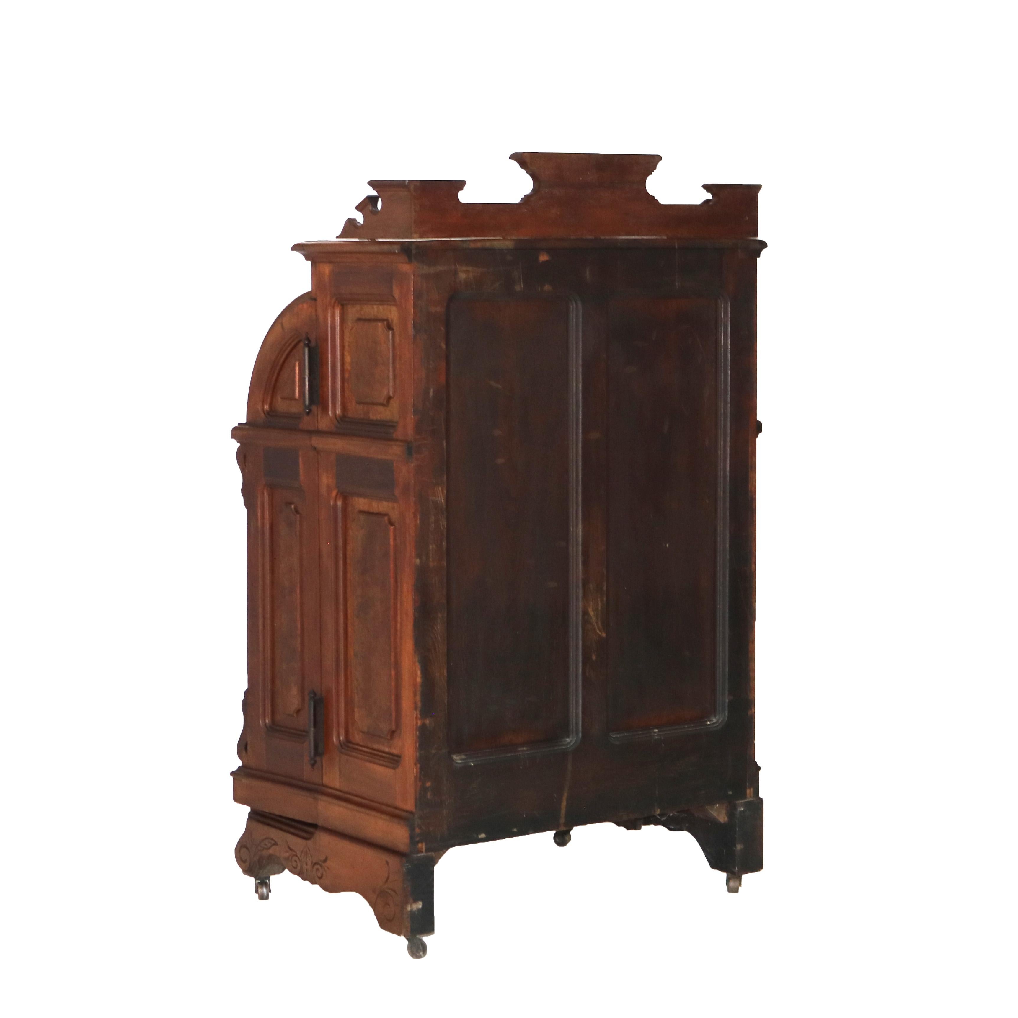 Antique Renaissance Revival Walnut and Burl Wooton Secretary Desk C1880 ...