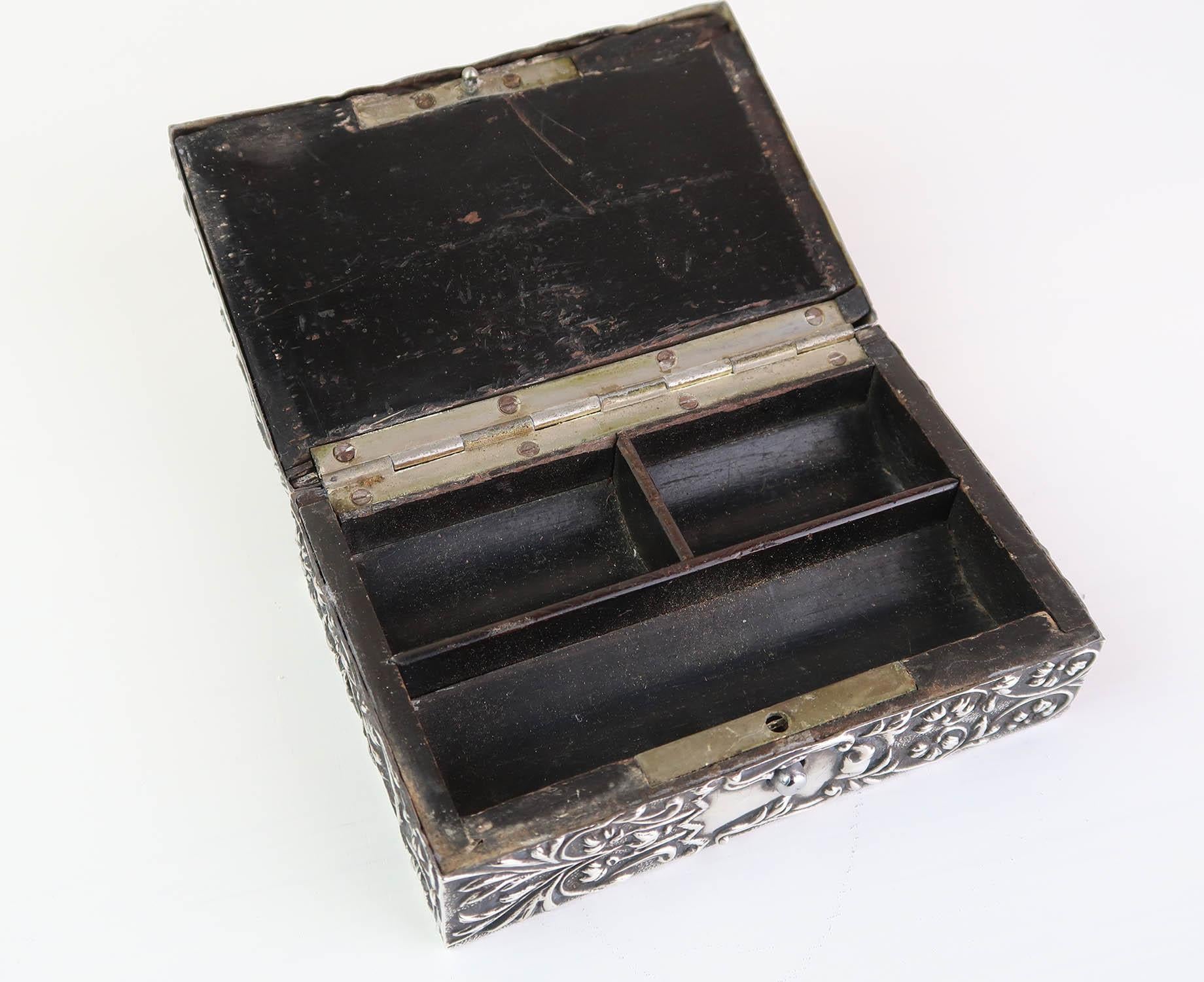 Antique Repousse Silver Stamp Box by Mappin and Webb, London, 1906 For ...