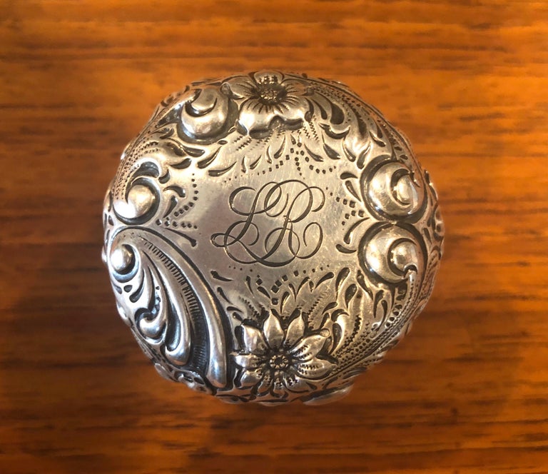 Antique Repousse Sterling Inkwell by Howard and Co. For Sale at 1stDibs
