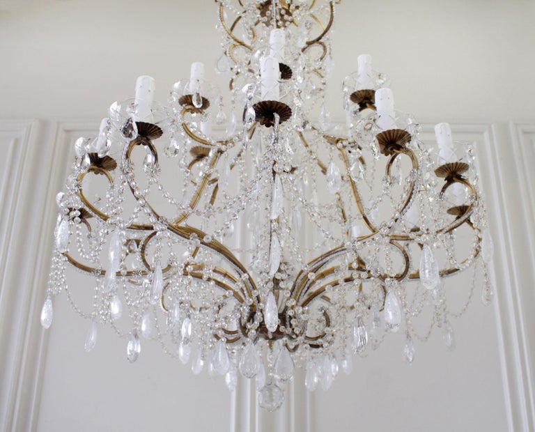 Antique Reproduction Italian Chandelier with Rock Style Crystals For ...