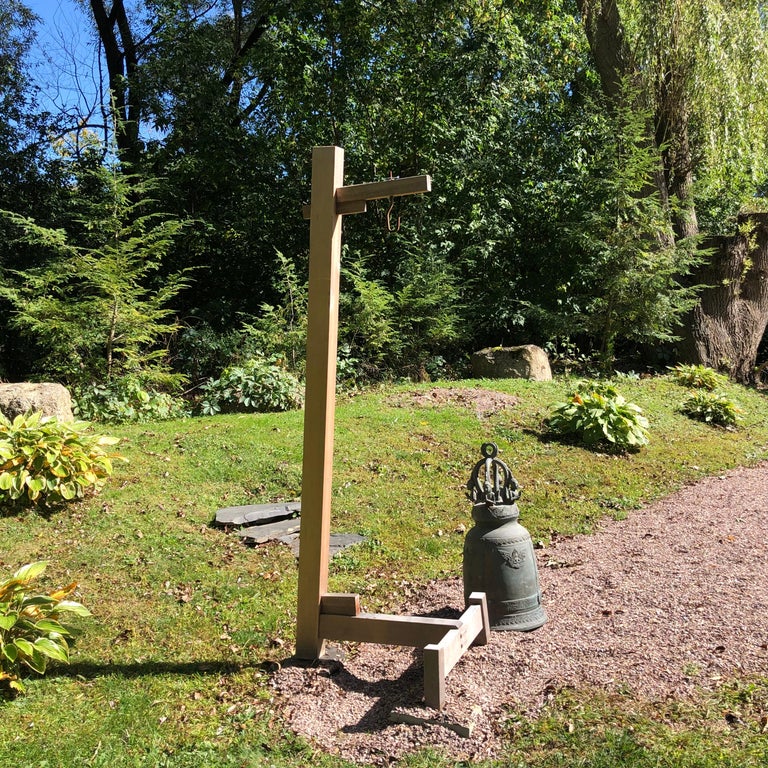 Antique Bronze Bell and Custom Crafted Stand Calm Resonating Pleasing ...