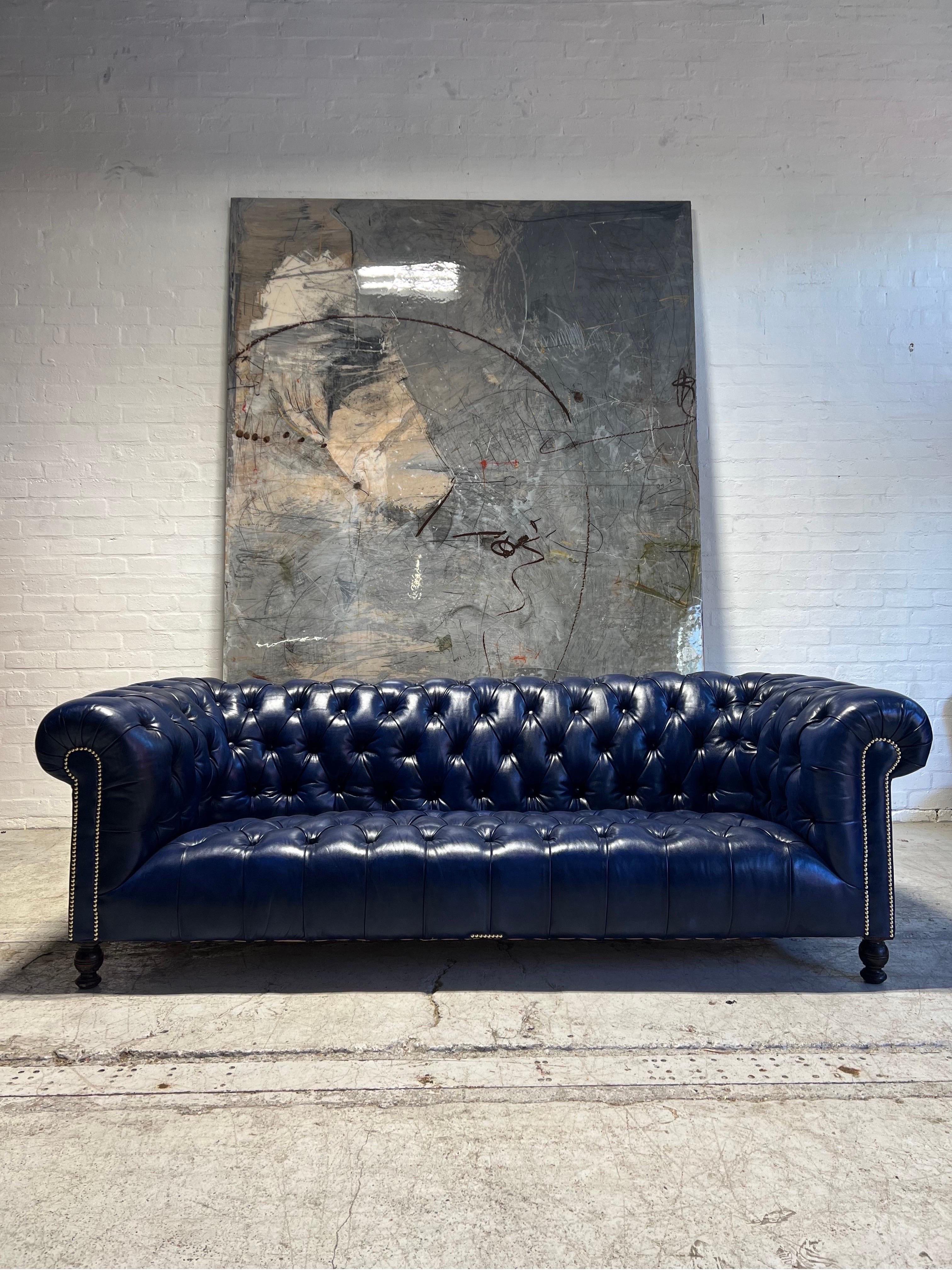 Antique Restored 19th Century Chesterfield Sofa in Hand Dyed Leathers ...