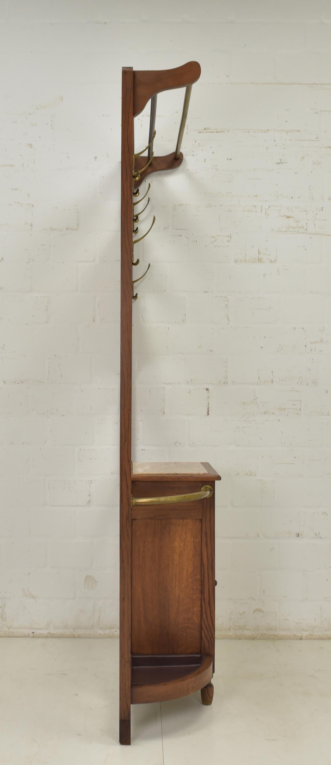 Antique Restored Art Deco/Jugendstil Wardrobe / Coat Rack in Solid Oak ...