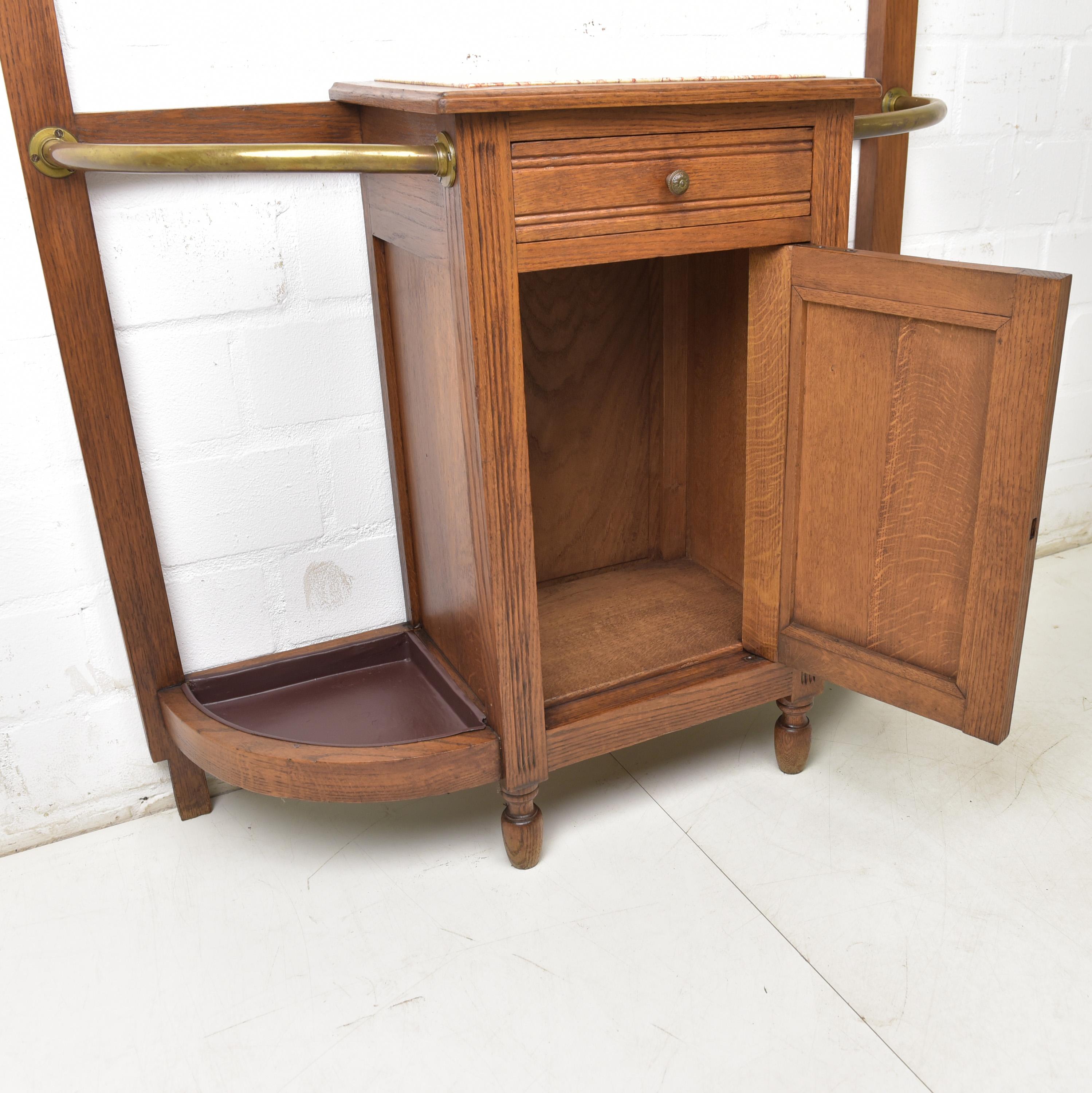 Antique Restored Art Deco/Jugendstil Wardrobe / Coat Rack in Solid Oak ...