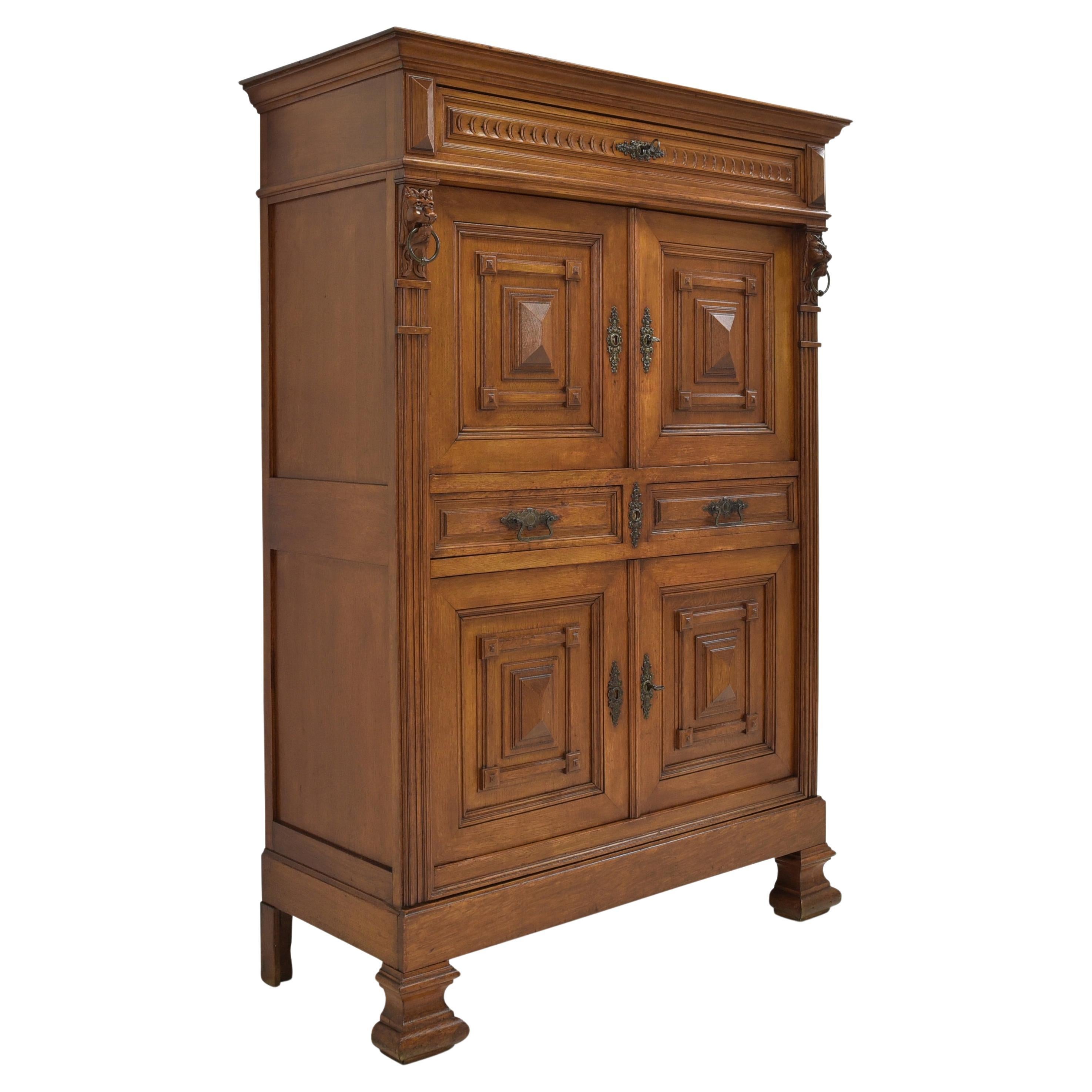 Contemporary Brutalist Geometric Commode in Solid Oak by Soha Concept ...