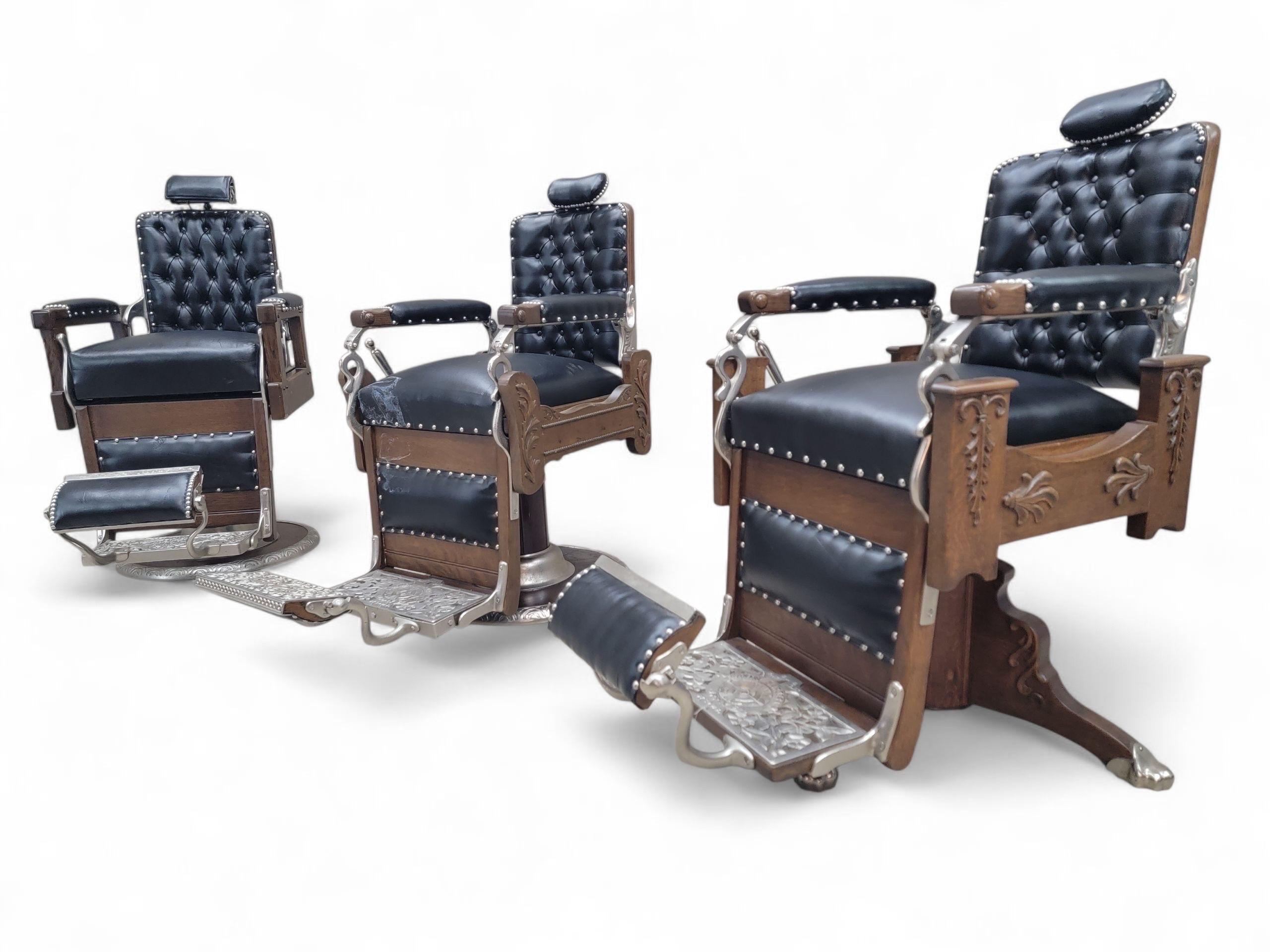 Antique Restored Koken Hydraulic Barber Chairs – Set of 3 For Sale at ...