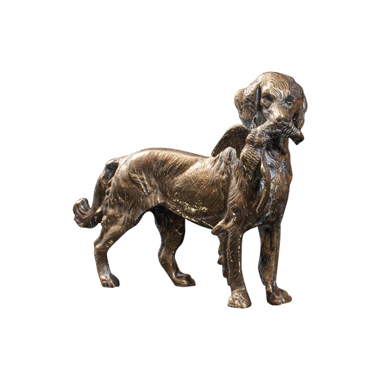 Antique Retriever Statue, English, Brass, Decorative, Dog Ornament ...