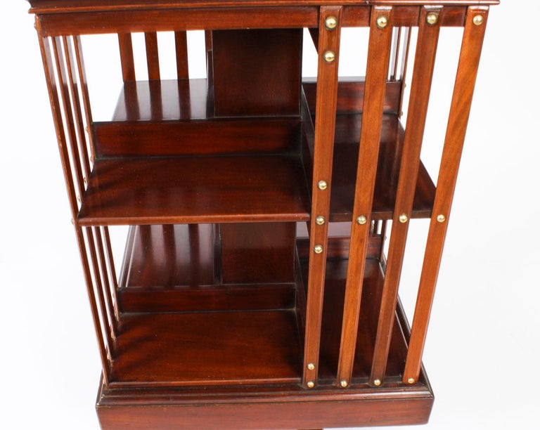 Antique Revolving Bookcase Flame Mahogany Early 20th Century at 1stDibs