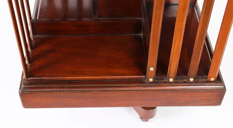 Antique Revolving Bookcase Flame Mahogany Early 20th Century at 1stDibs