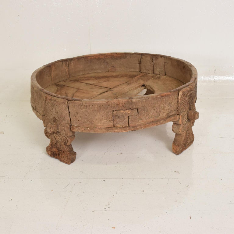 Antique Wood Planter Base for Outdoor Patio, Rice Washer Table For Sale ...