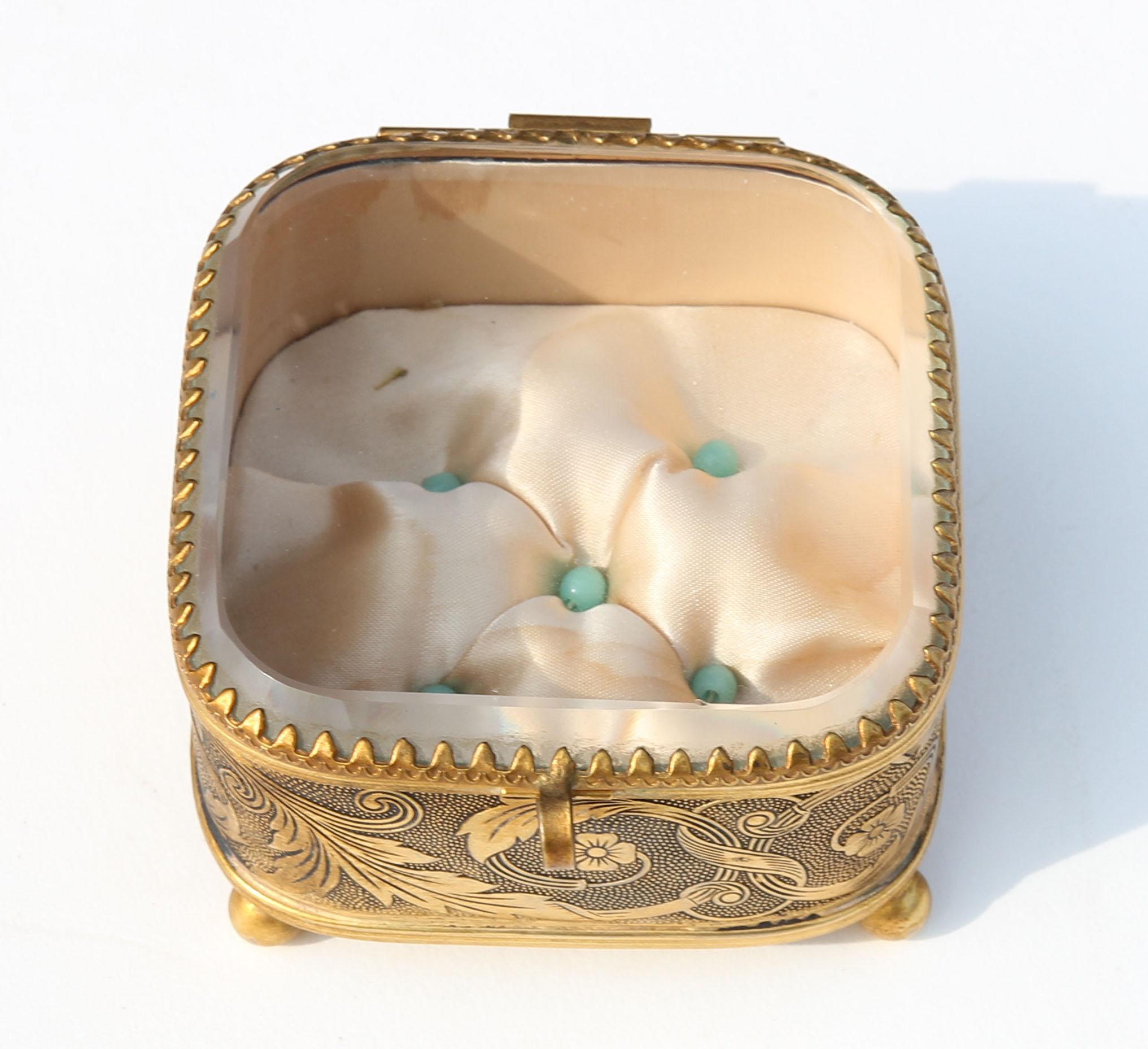 Antique Ring Box Bronze and Beveled Glass at 1stDibs | antique ring boxes