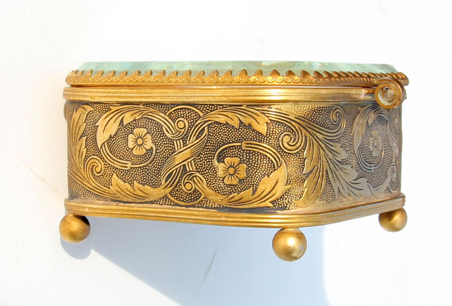 Antique Ring Box Bronze and Beveled Glass at 1stDibs | antique ring boxes