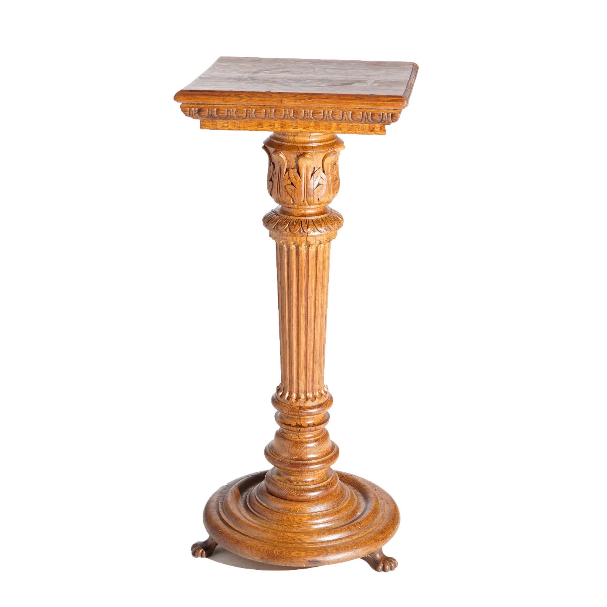 Antique RJ Horner School Carved Quarter Sawn Oak Sculpture Display ...
