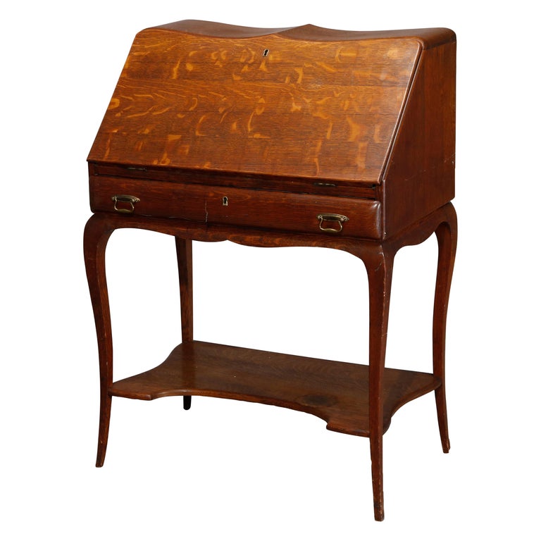 Antique RJ Horner School Oak Drop Front Ladies Writing Desk, Circa 1910 ...