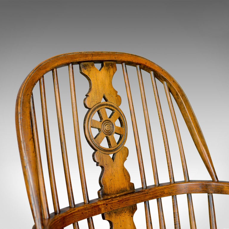 Antique Rocking Chair, English, Edwardian, Windsor Stick Back, Elbow ...