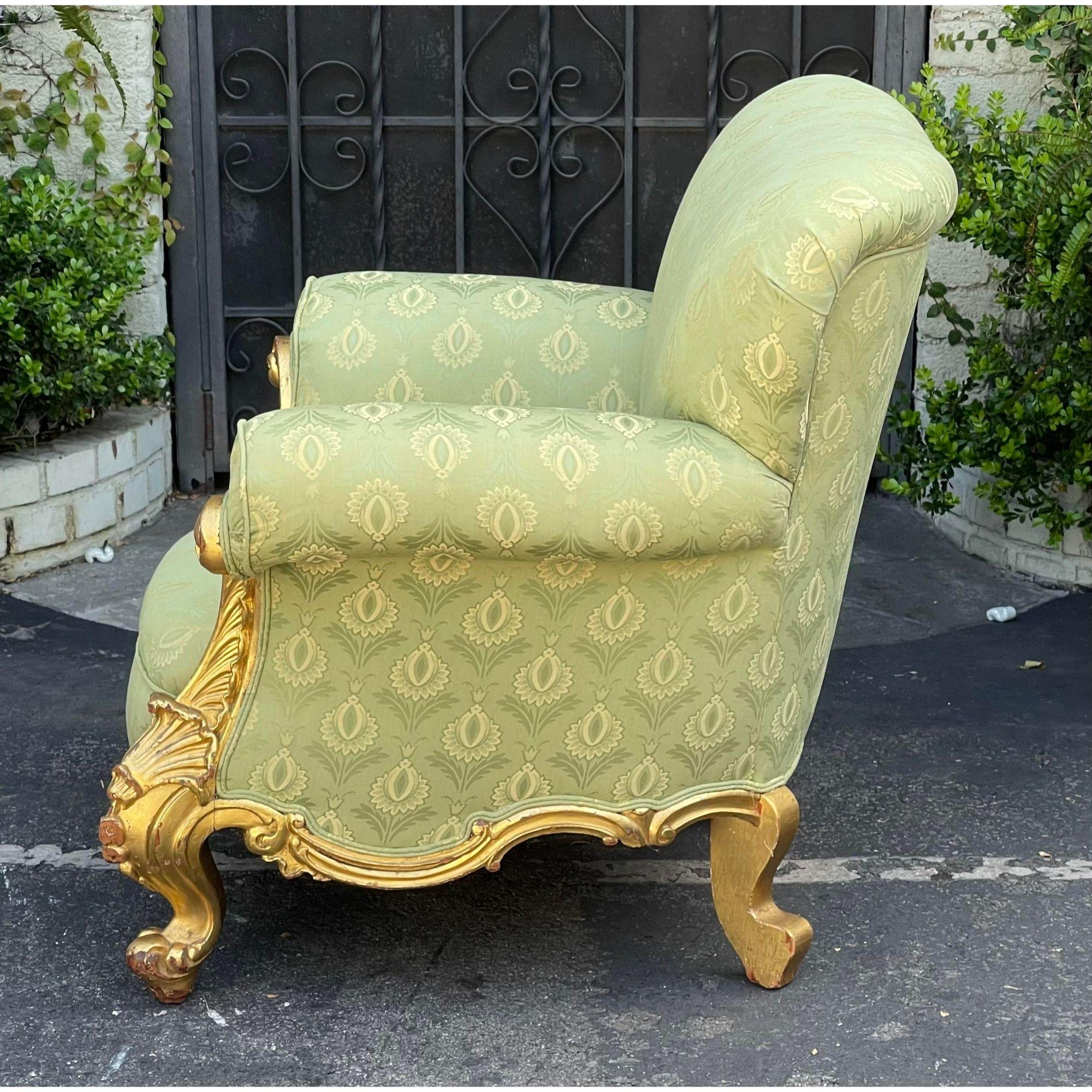 Antique Rococo Giltwood Bergere Arm Chair, C 1810 at 1stDibs