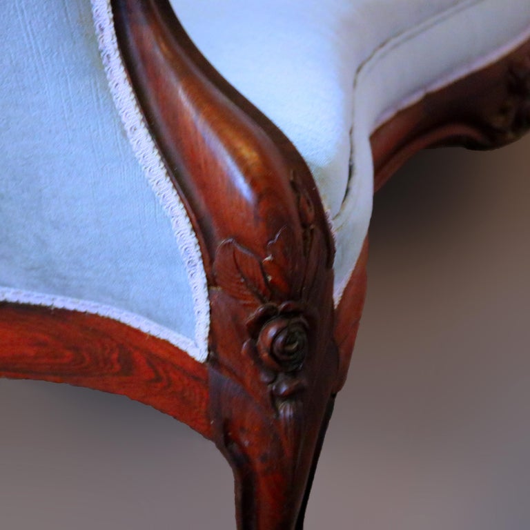 Antique Rococo Revival Belter Rosalie Laminated Rosewood Settee Sofa ...