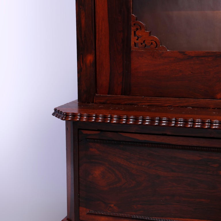 Antique Rococo Revival Rosewood Single Door Bookcase Cabinet, Circa ...