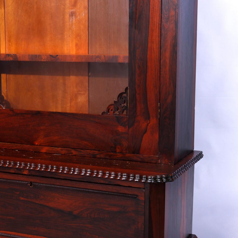 Antique Rococo Revival Rosewood Single Door Bookcase Cabinet, Circa ...