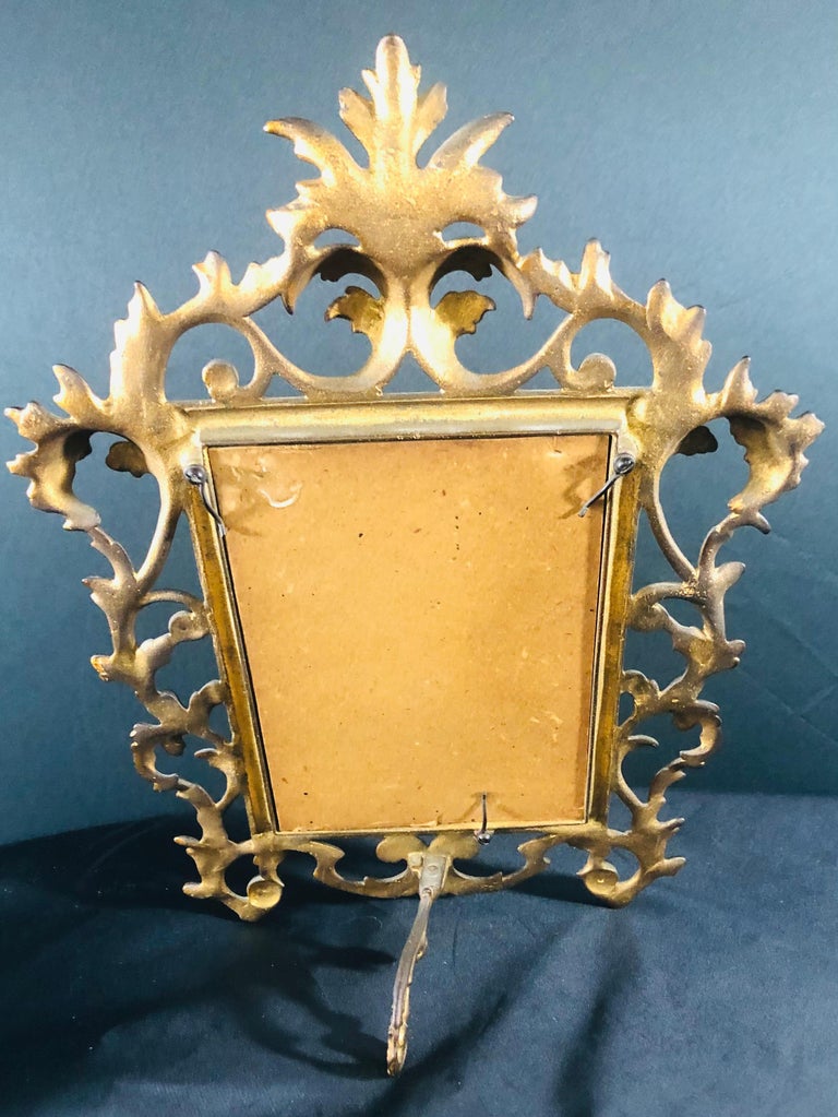 Antique Rococo Style Brass Picture Frame For Sale at 1stDibs