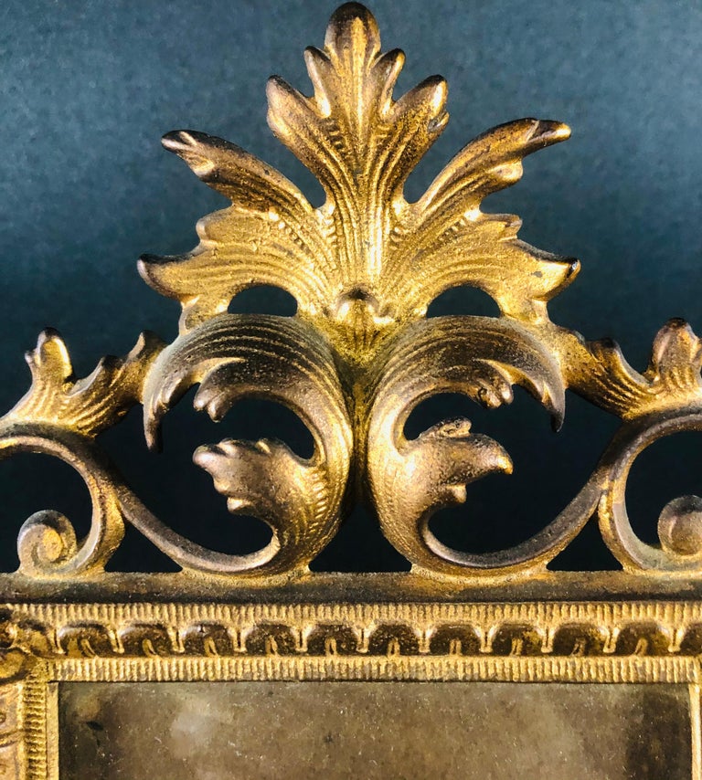 Antique Rococo Style Brass Picture Frame For Sale at 1stDibs