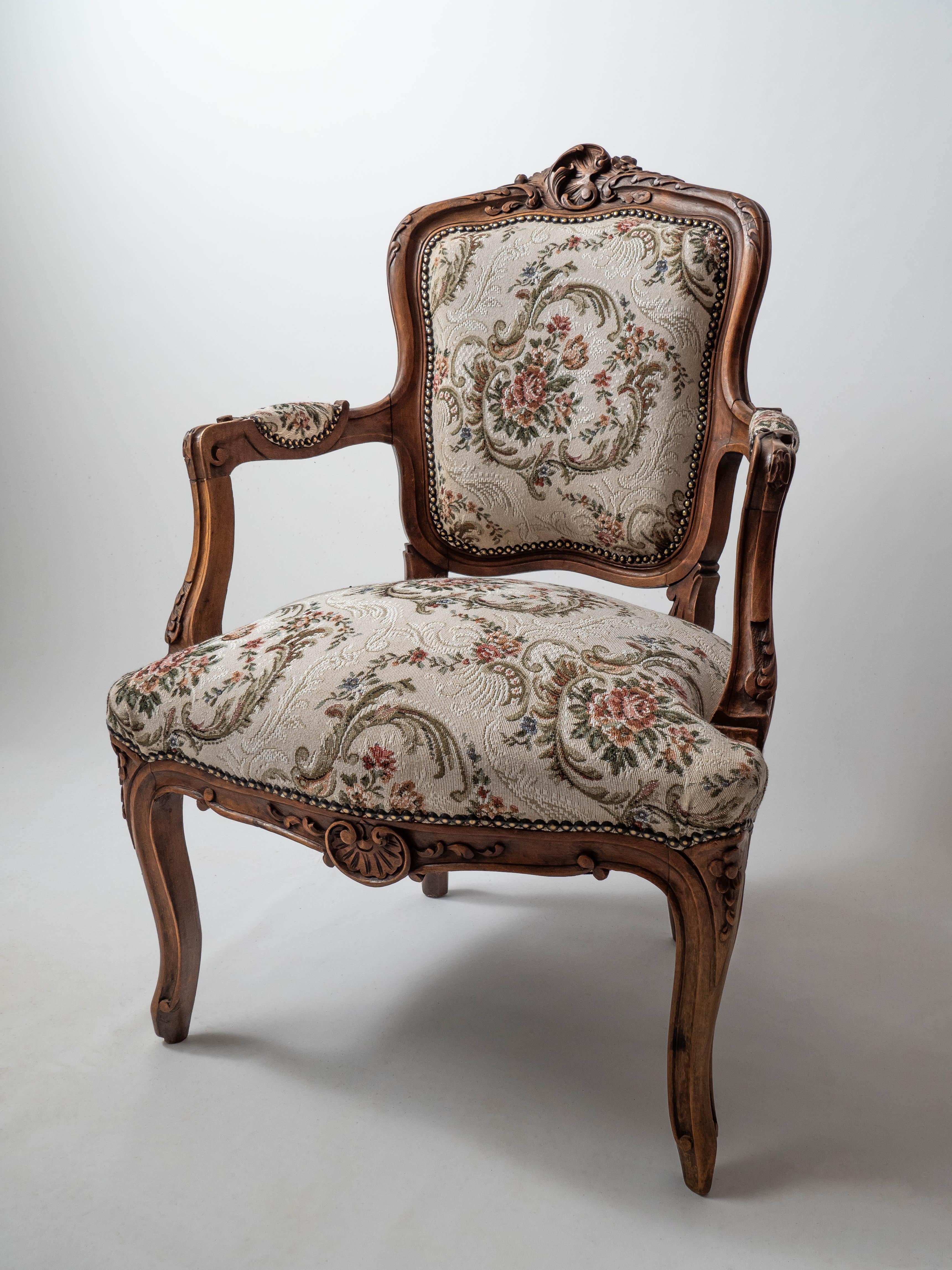 Antique rococo women's armchair For Sale at 1stDibs