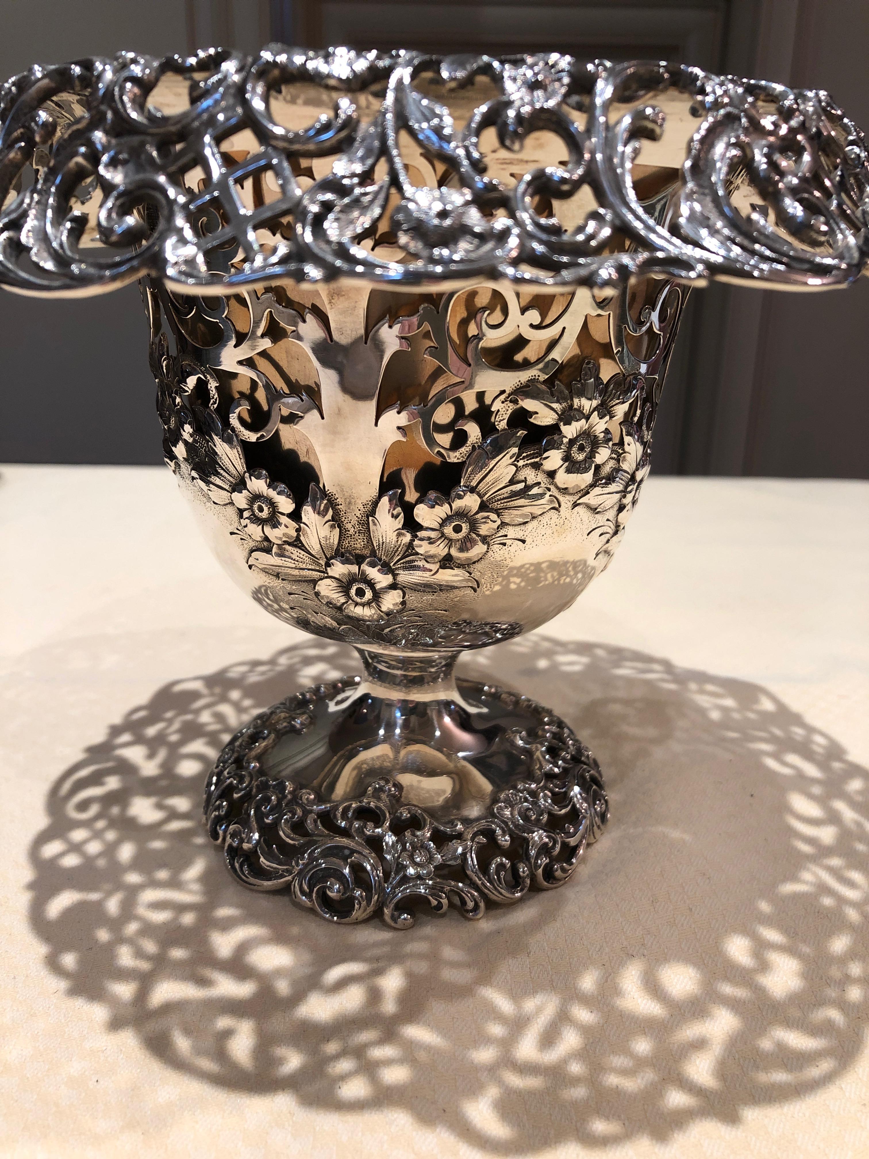 Antique Roger Williams 2-Piece Sterling Silver Vase at 1stDibs