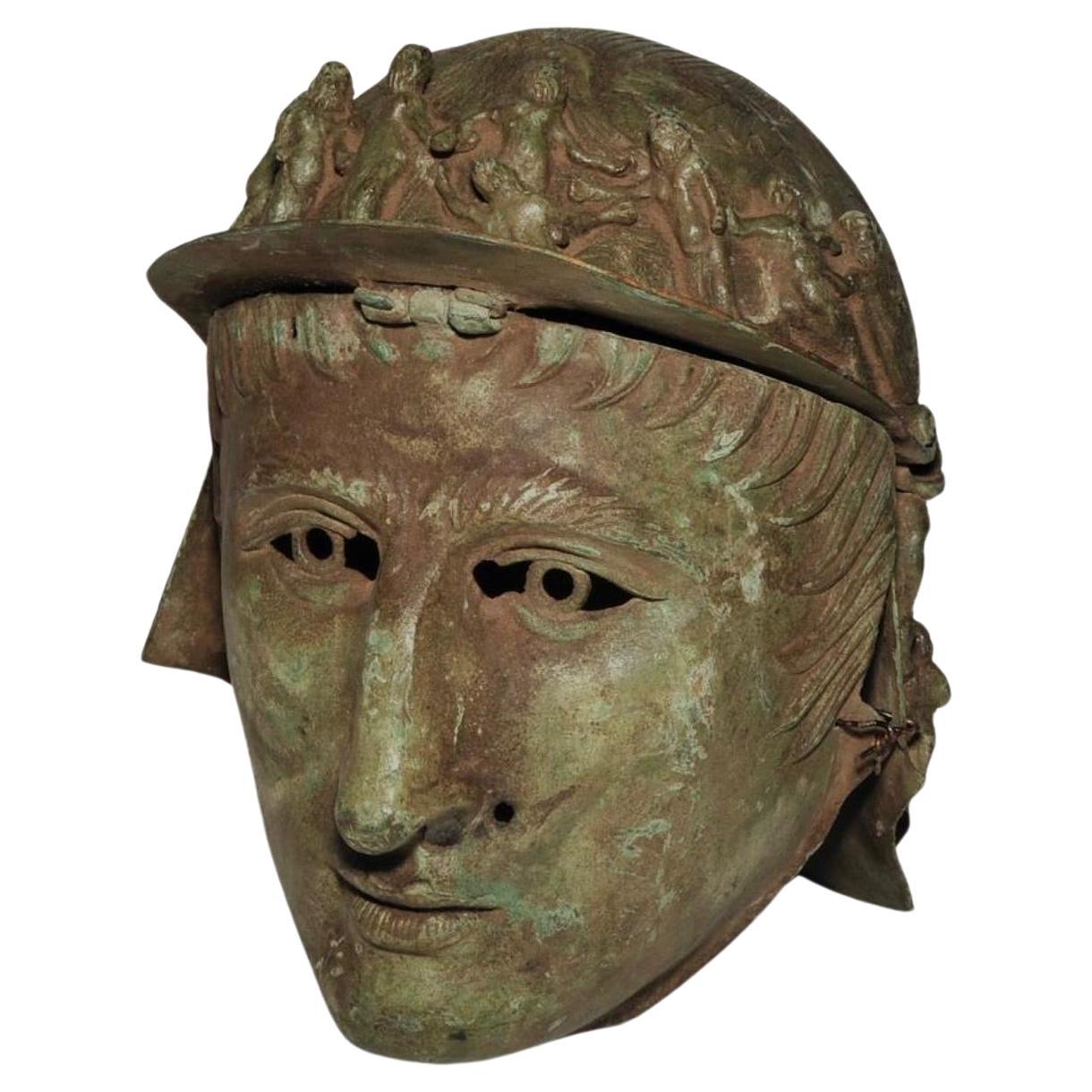 Antique Roman Face Mask/ Parade Helmet CALIGULA Bronze For Sale at 1stDibs